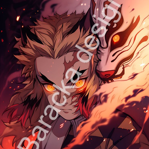 Kyojuro Rengoku Png - Etsy