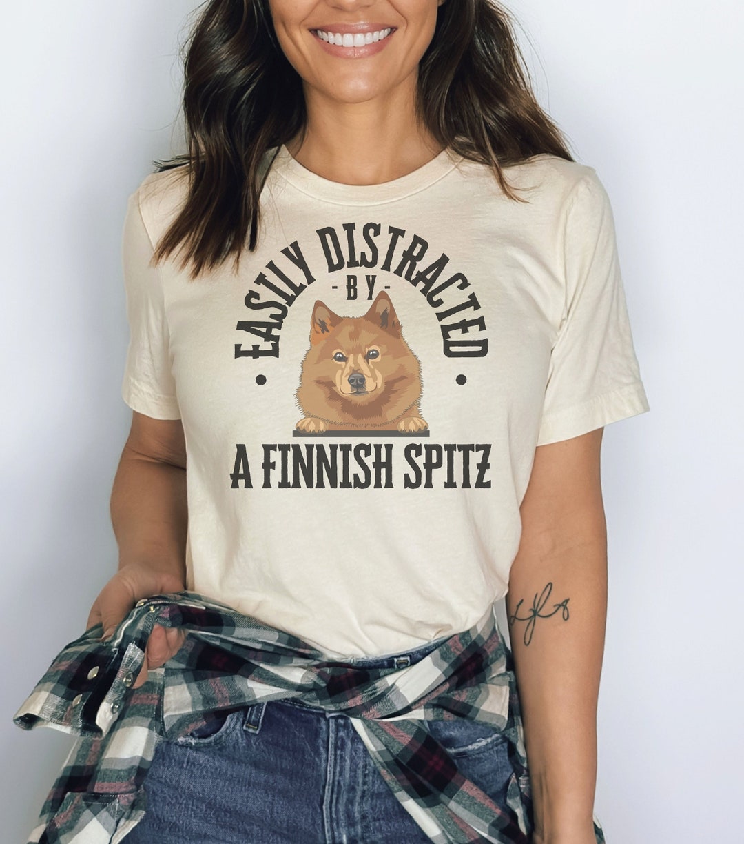 Funny Finnish Spitz Shirt, Easily Distracted by Finnish Spitz, Funny ...