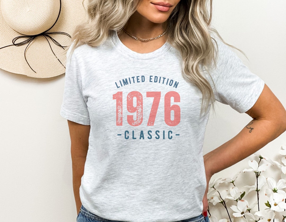 1976 T-shirt, 1976 Birth Year Shirt, 1976 Birthday Gift for Women, Born in 1976 Shirt, 1976 ...