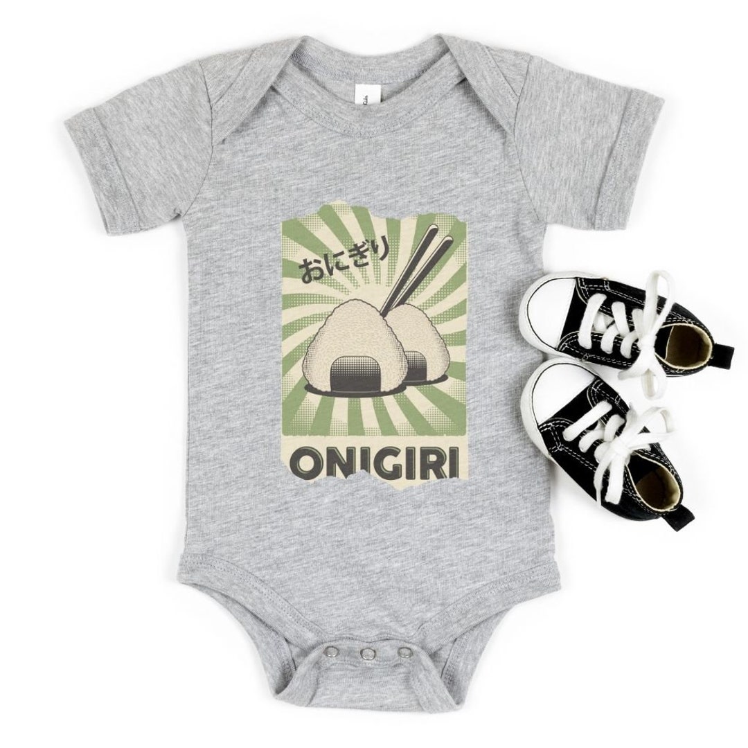 Retro Japanese Toddler Shirt, Retro Japanese Baby Bodysuit, Onigiri ...