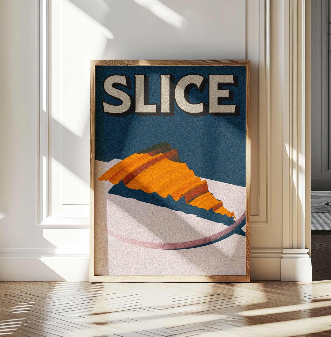 Pizza Slice Poster for Kitchen Print Pizza 3D Wall Art Poster ...