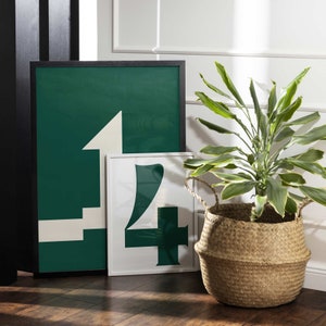 Number Four Poster for Home Print for Office Wall Art Premium Minimal ...