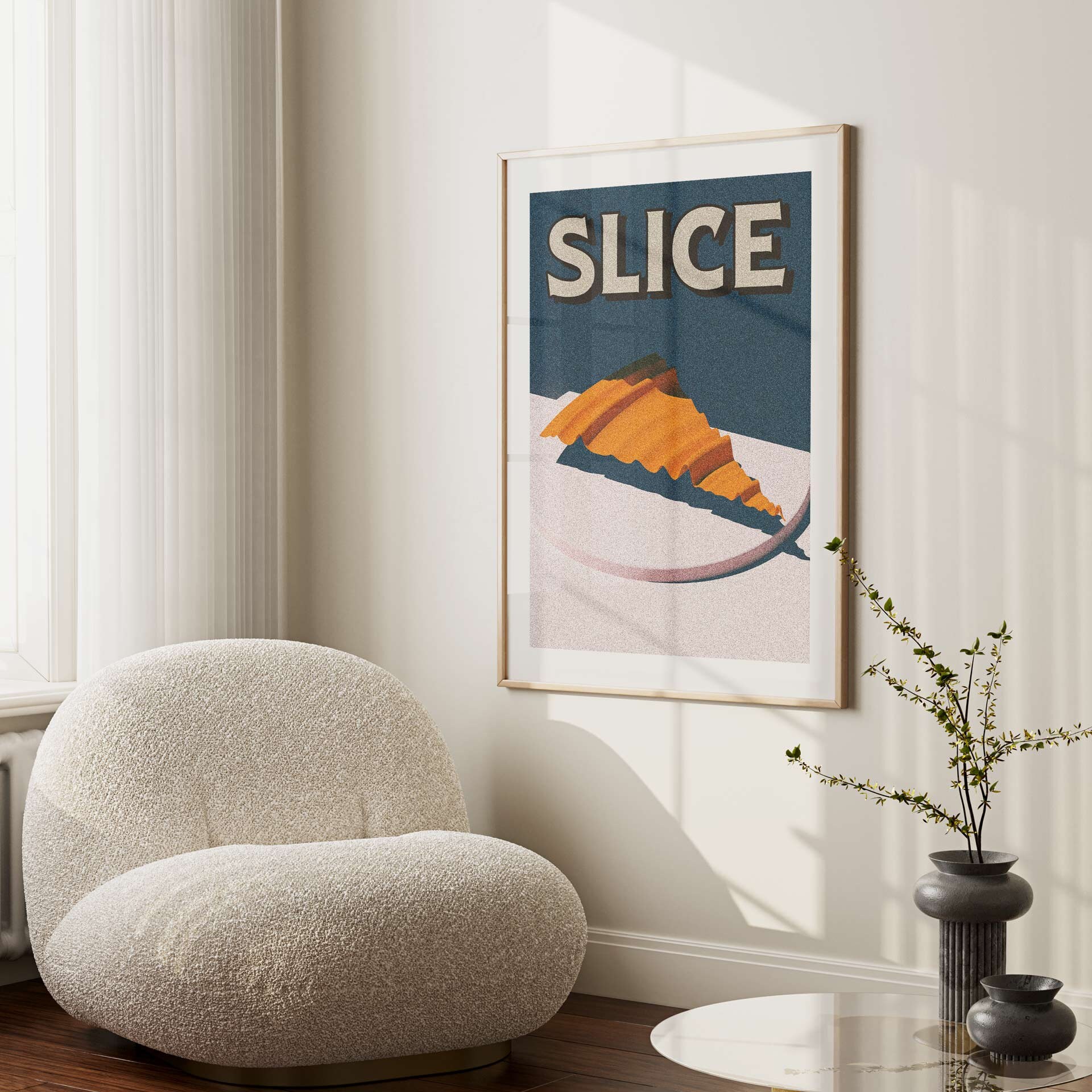 Pizza Slice Poster for Kitchen Print Pizza 3D Wall Art Poster ...