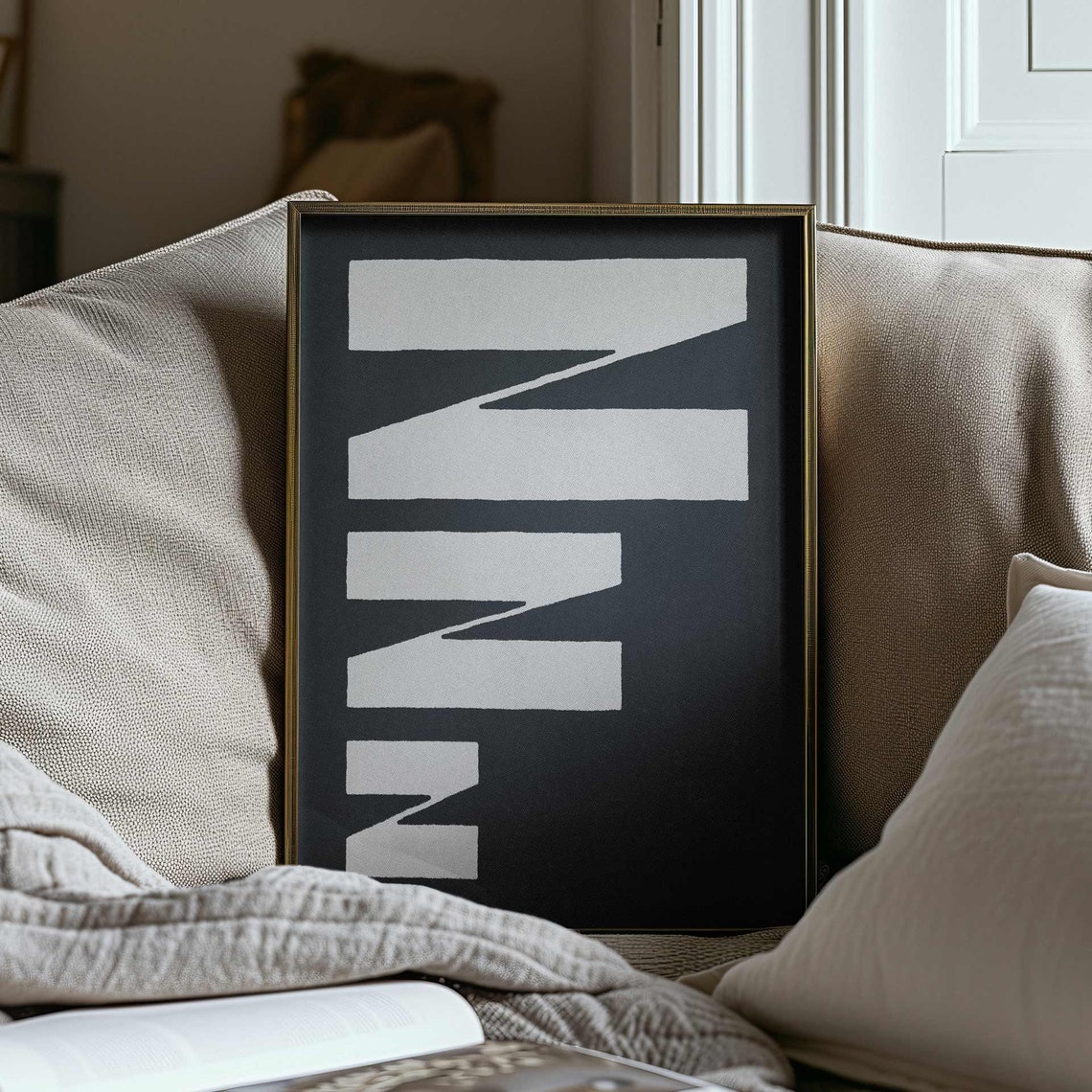 ZZZ Poster Sleep Wall Art Bedroom Black Poster Letters Minimal Print ...