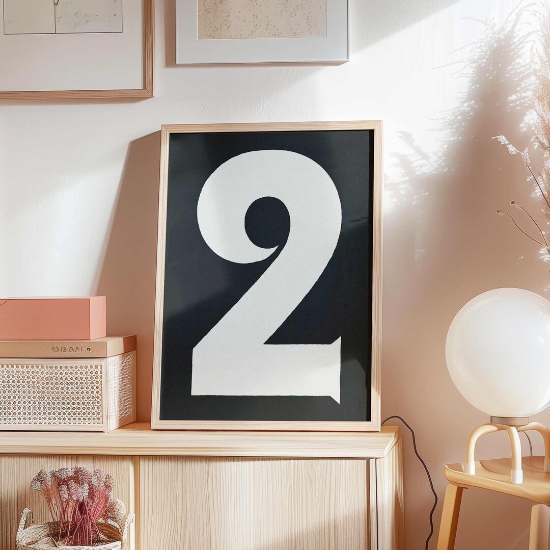 Number Two Poster Typography Wall Art Minimal Poster Letters Print Wall ...