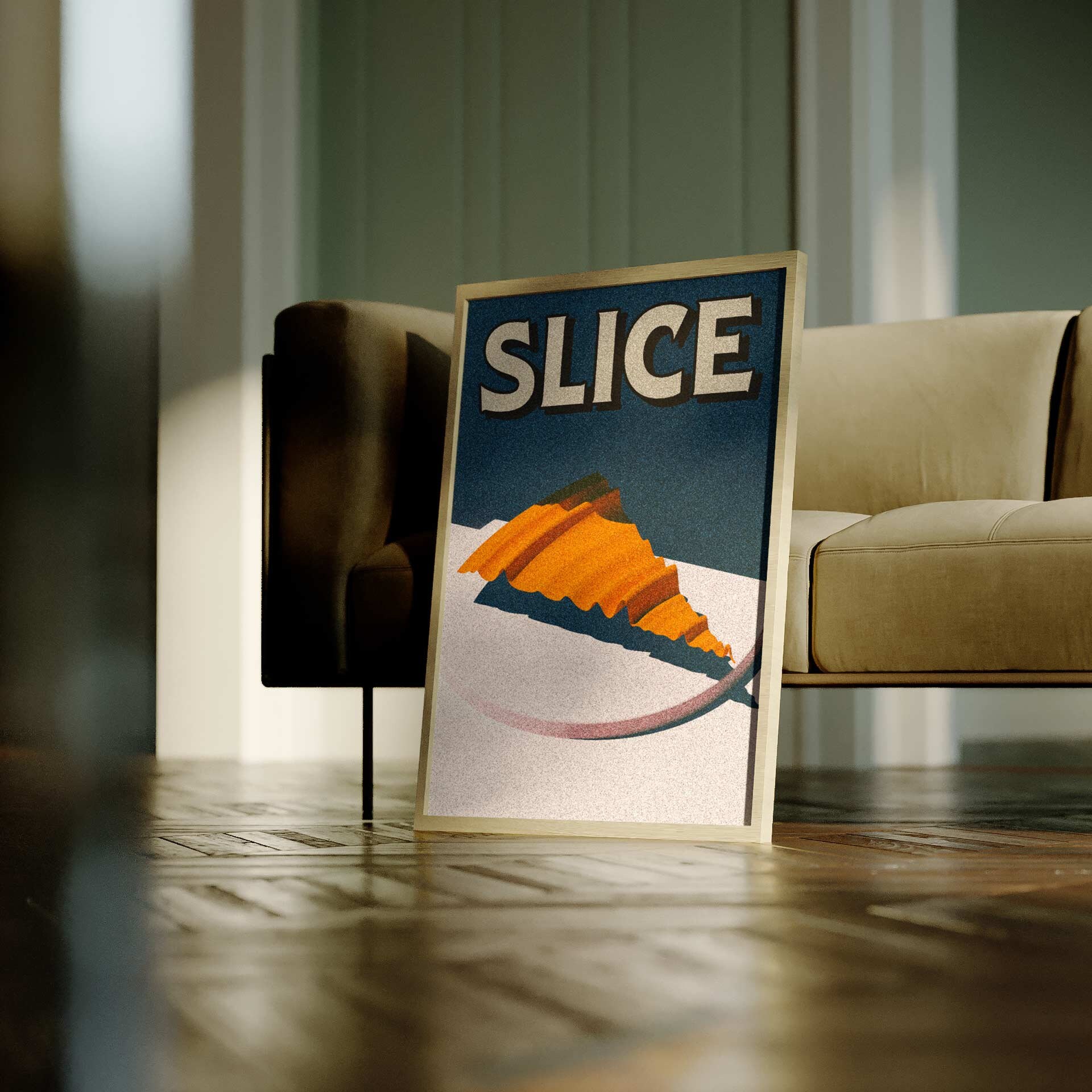 Pizza Slice Poster for Kitchen Print Pizza 3D Wall Art Poster ...