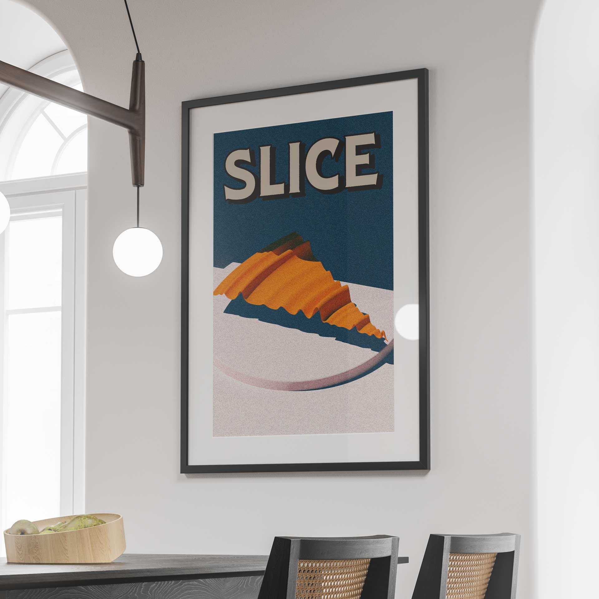 Pizza Slice Poster for Kitchen Print Pizza 3D Wall Art Poster ...