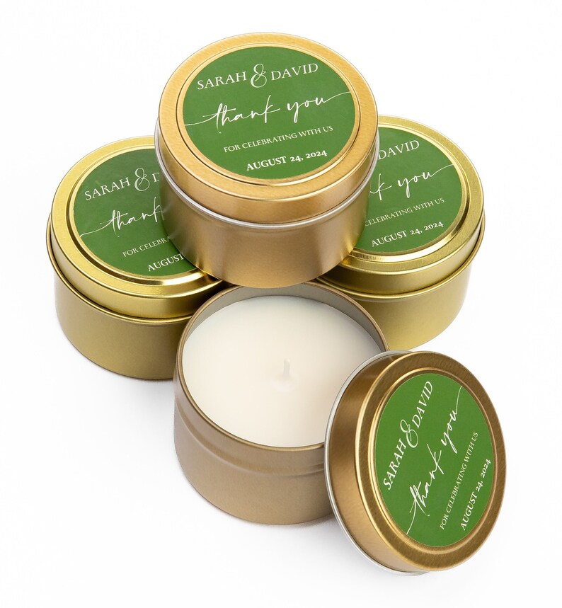 Custom Party Candle Favors: Gold Tins, Coconut Soy Wax (set of 6) - Etsy