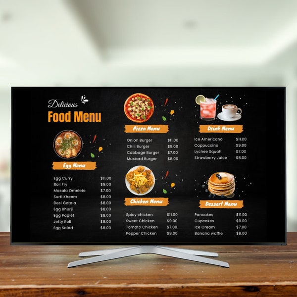 Tv Menu Template - Etsy