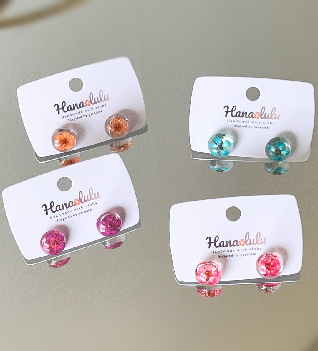 Crystal Clear Orbs With Real Plum Flowers Earrings Real - Etsy