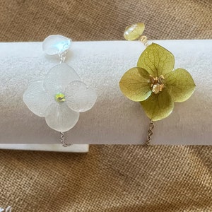 Real Hydrangea Bracelet: 14k Gold Plated Botanical Jewelry, Handmade in ...