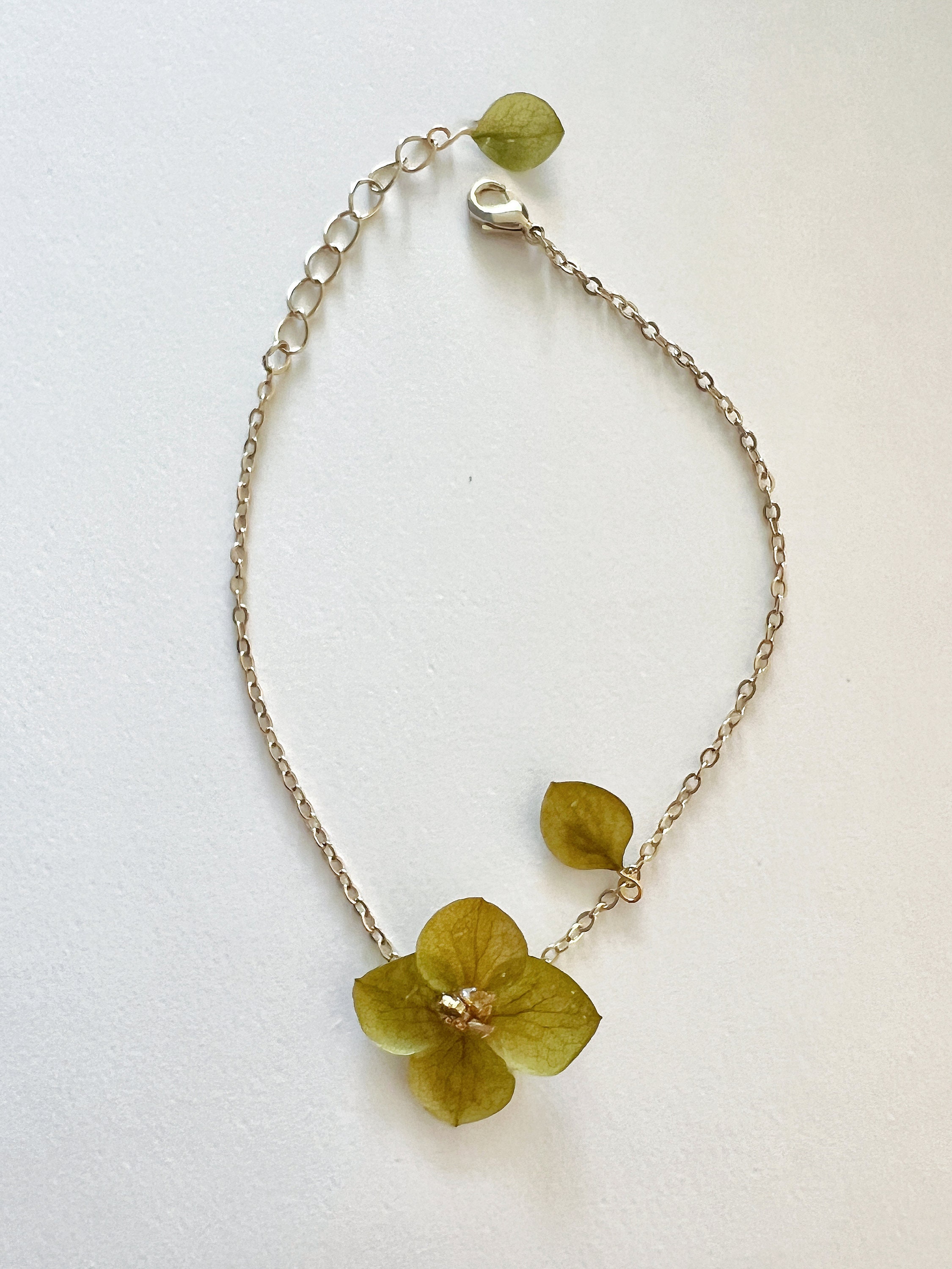 Real Hydrangea Bracelet: 14k Gold Plated Botanical Jewelry, Handmade in ...