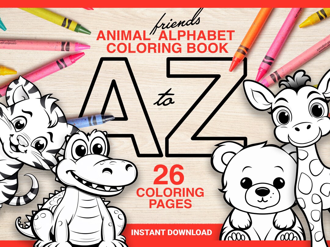Animal Alphabet Coloring Book L Coloring Book for Kids L A-Z Coloring ...