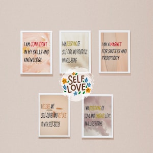 Self Love Affirmation Wall Art, Self Love Poster, Daily Affimation ...