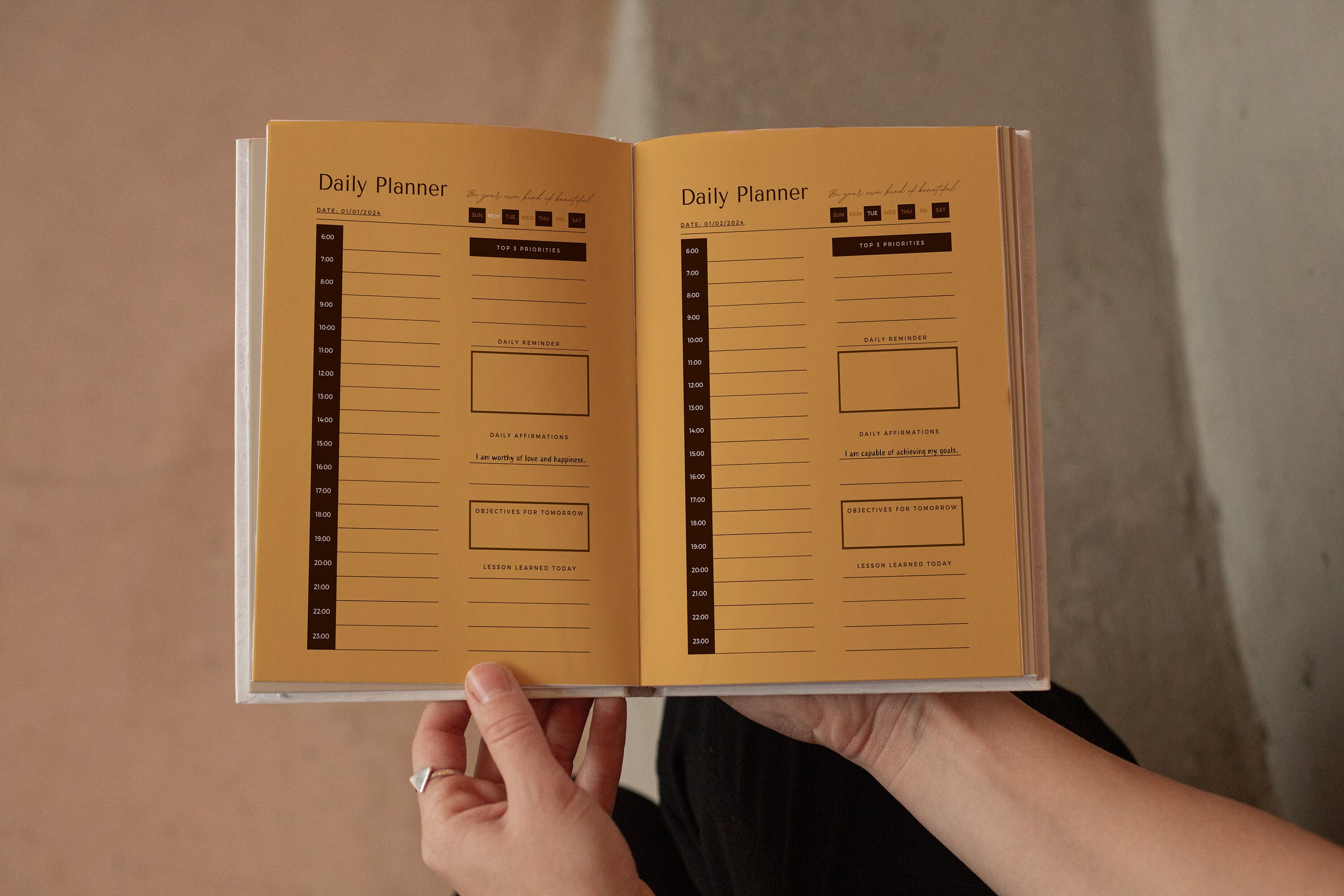 Digital Planner 365 Days, 2024 Printable Planner, Coffee Themed Planner ...