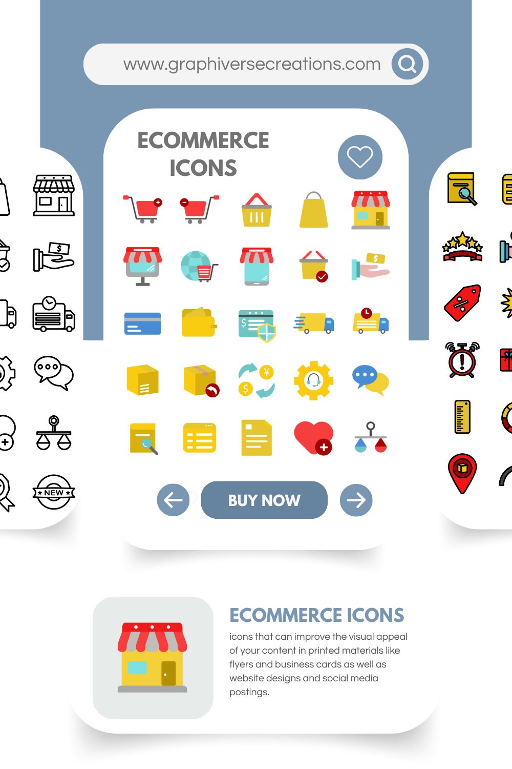 300 Ecommerce Icons Bundle: Flat, Line, Outline (SVG & PNG) (digital ...