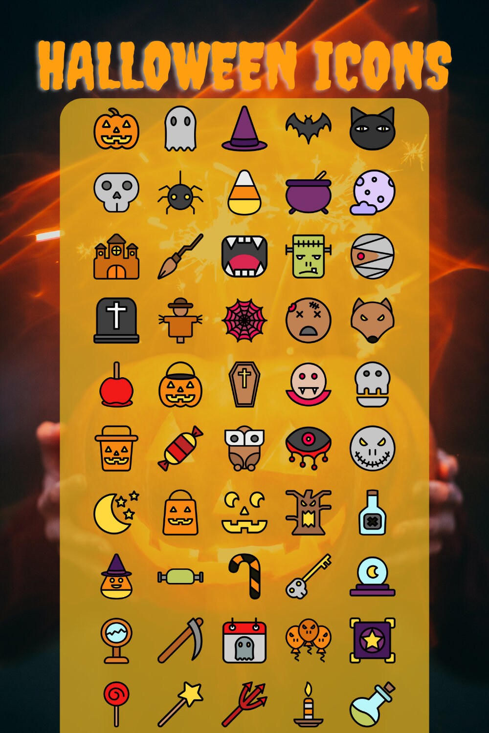 300 Halloween Icon Set, SVG Icons, PNG Icons, Line Style Icon, Flat ...