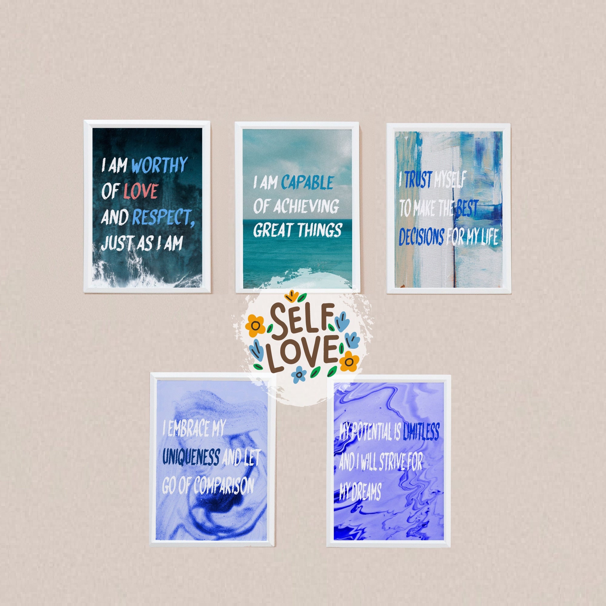 Self Love Affirmation Wall Art Self Love Posters Daily - Etsy