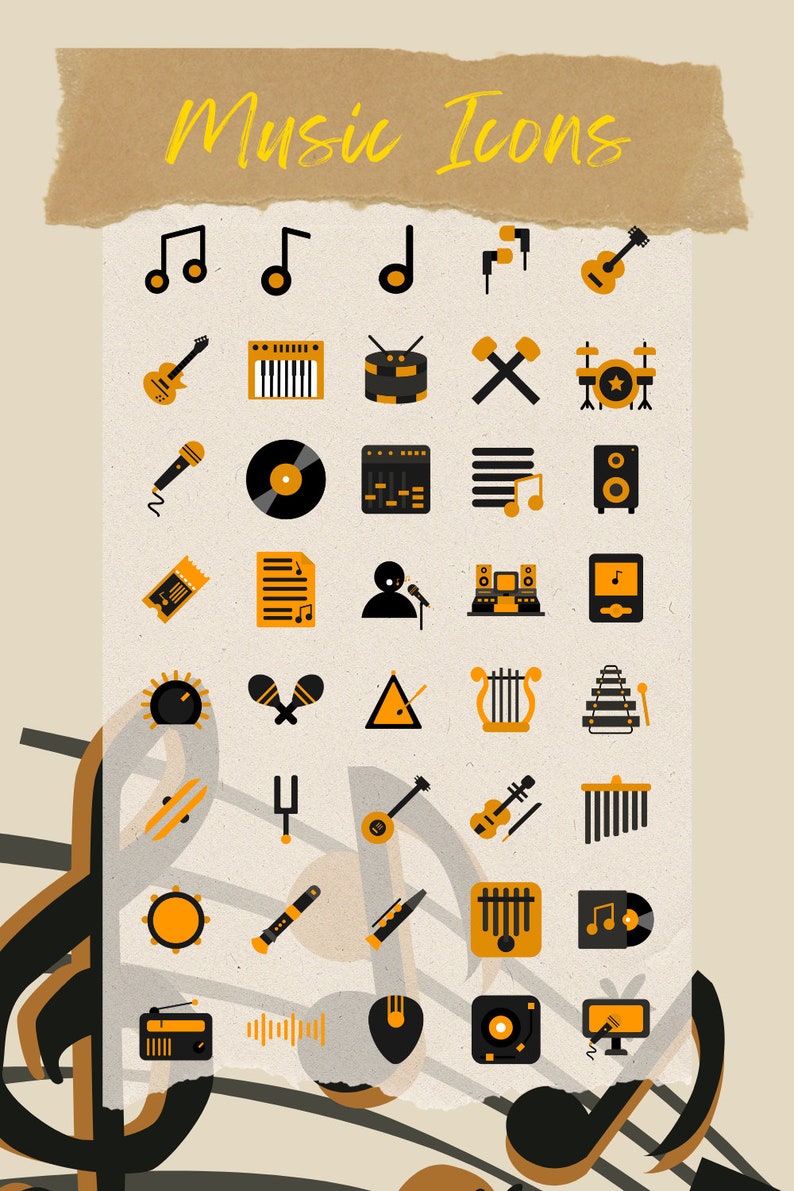 300 Music Icons Pack Bundle, Icon Set, Music Icon in Line, Flat and ...