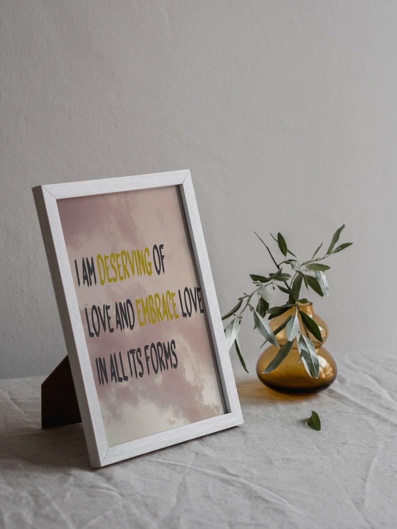 Self Love Affirmation Wall Art, Self Love Poster, Daily Affimation ...