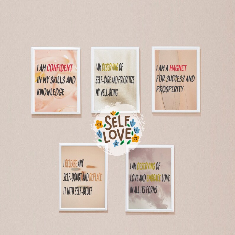Self Love Affirmation Wall Art, Self Love Poster, Daily Affimation ...