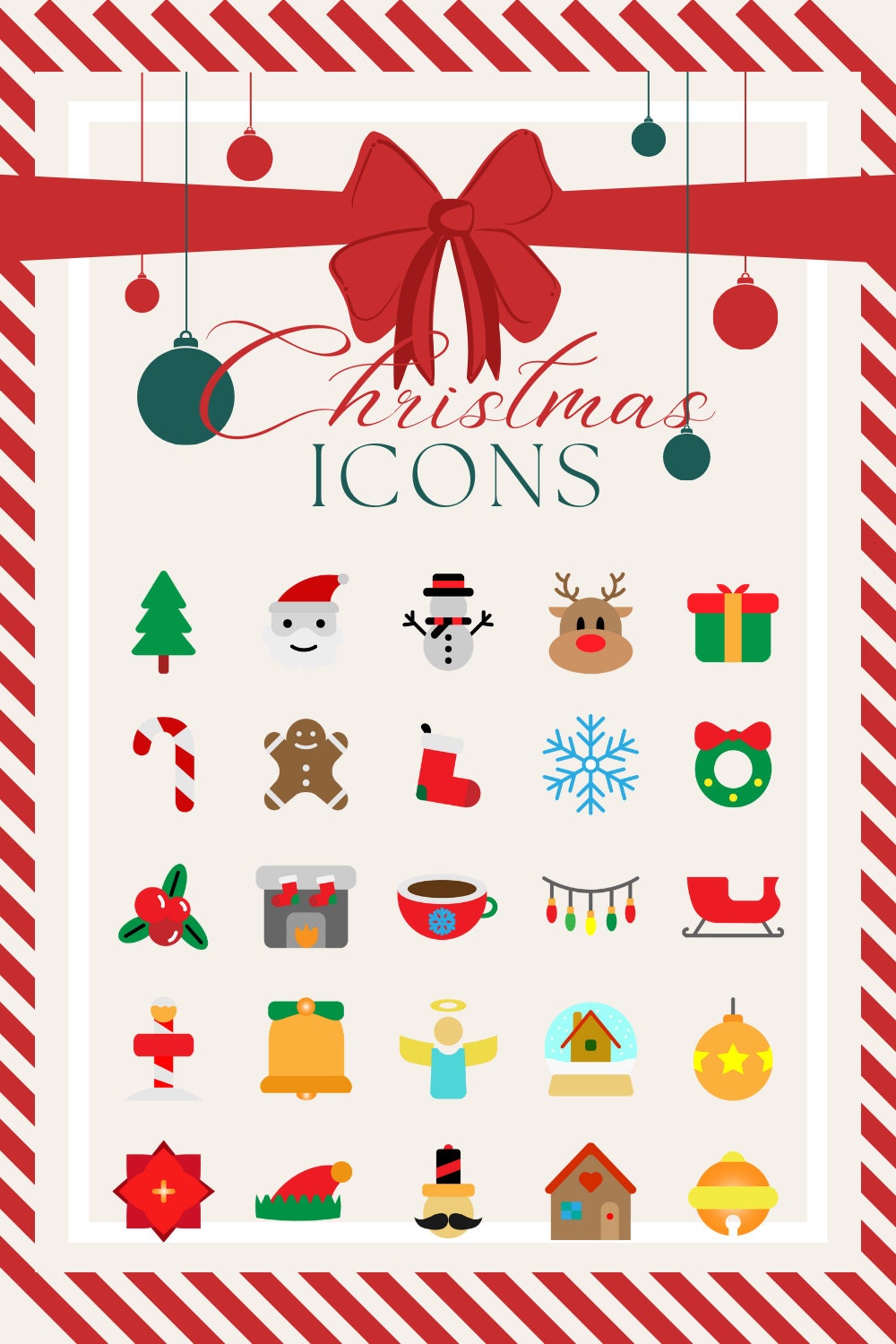 Christmas Icon Set Svg , SVG Icons, Christmas Svg, Santa Svg, Christmas ...