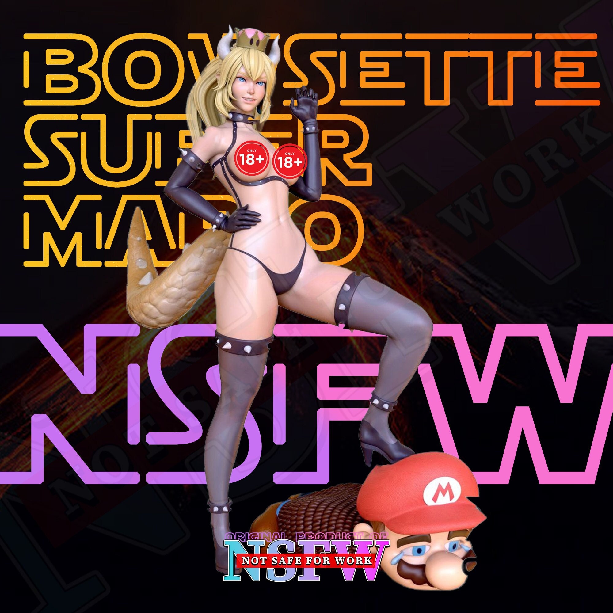 Bowsette Nsfw Diorama Bowsette Y Super Mario Nsfw Figura Sfwnsfw Stl
