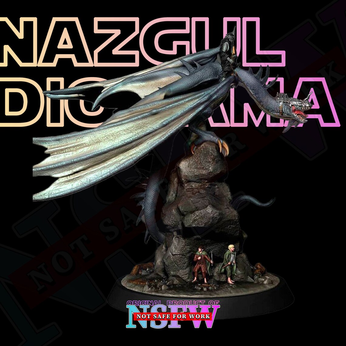 Modelo STL de Diorama imprimible en 3D de Nazgul para impresión 3D - Modelo STL de figura de ...