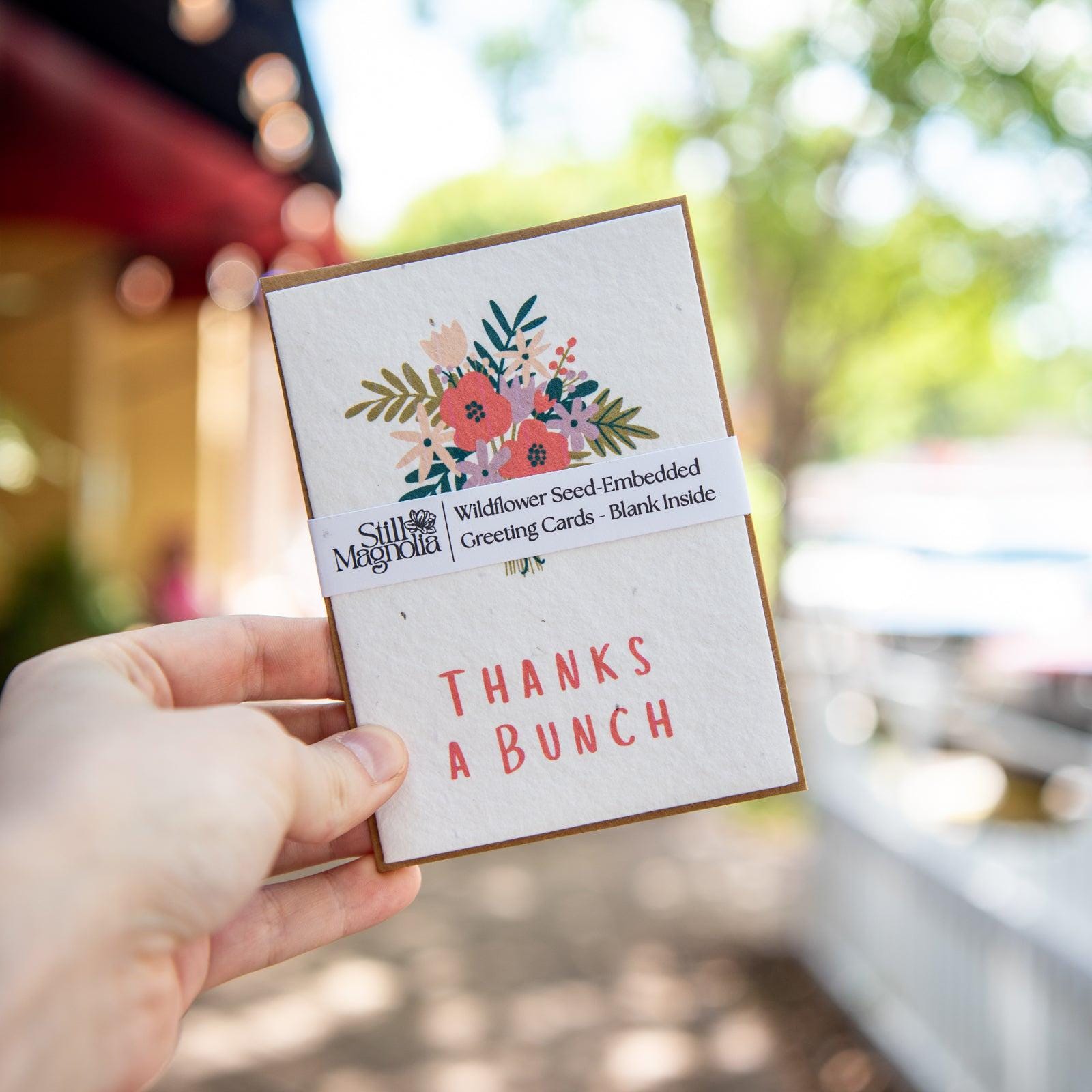 Plantable Card - Thanks a Bunch - Wildflower Seed-embedded Cards - Etsy