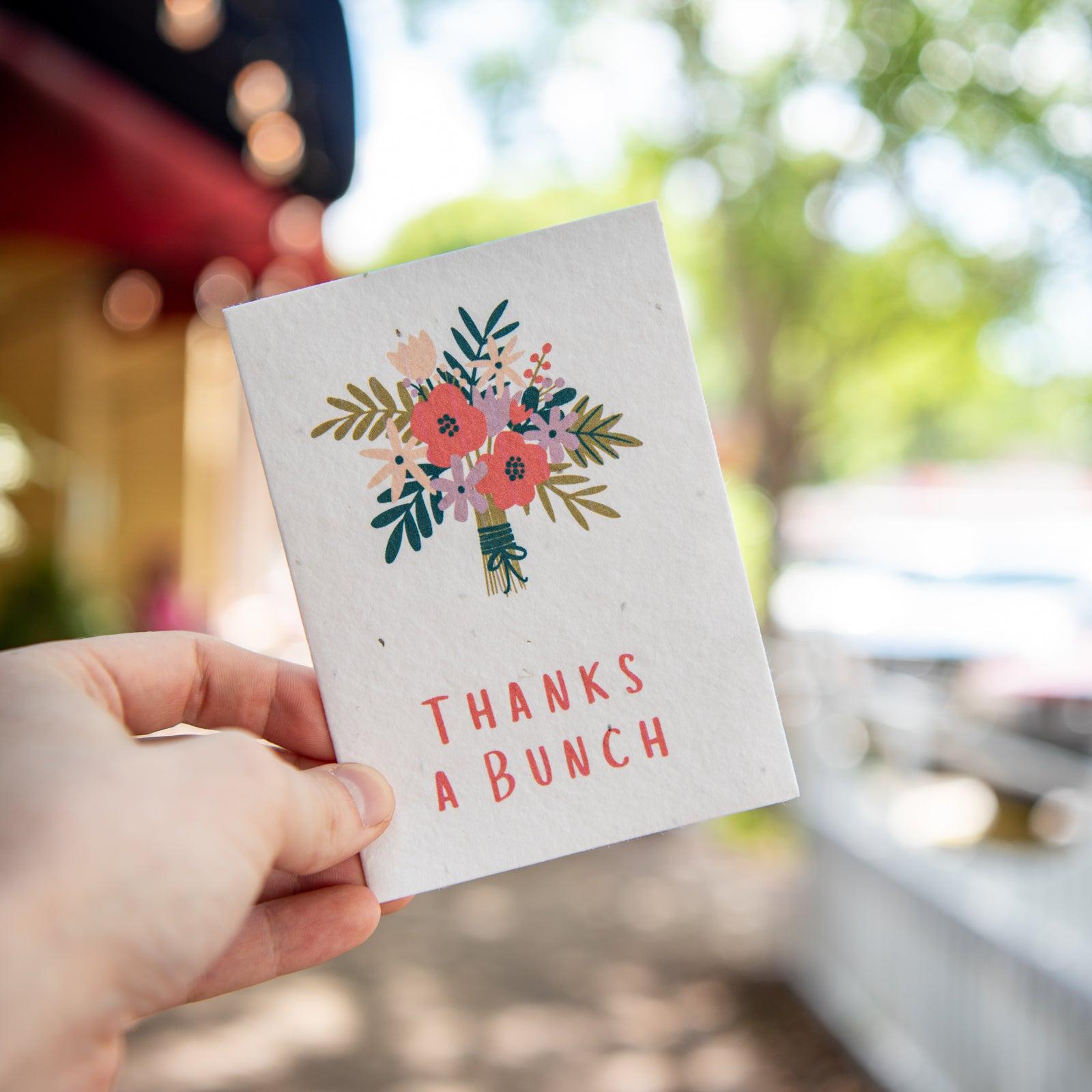 Plantable Card - Thanks a Bunch - Wildflower Seed-embedded Cards - Etsy
