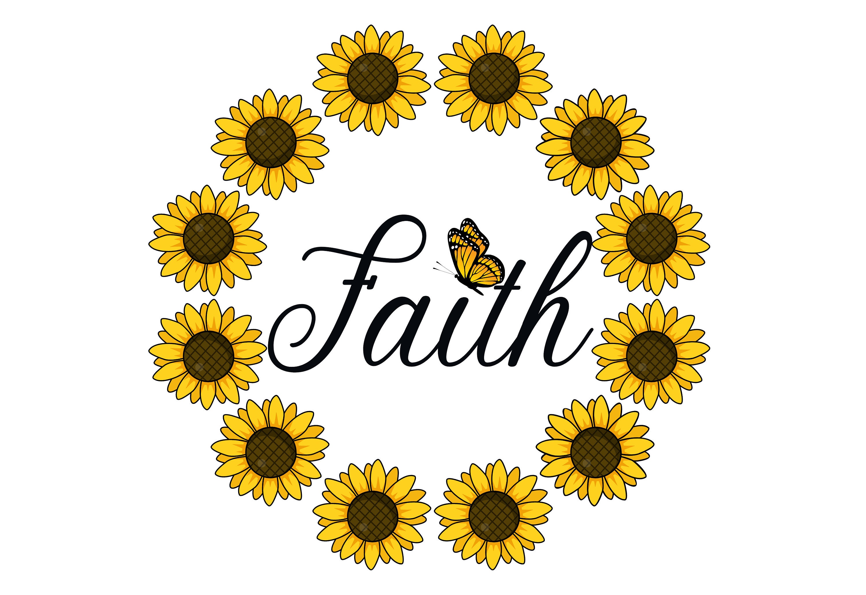 Faith Sunflower Svg Instant Download pack Bundle Christian - Etsy