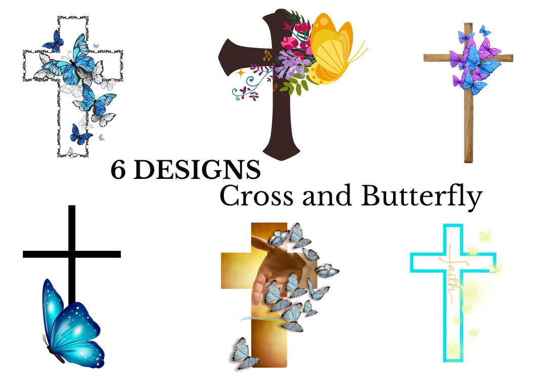 Cross and Butterfly PNG / Transparent Background/ Cross Bundle ...