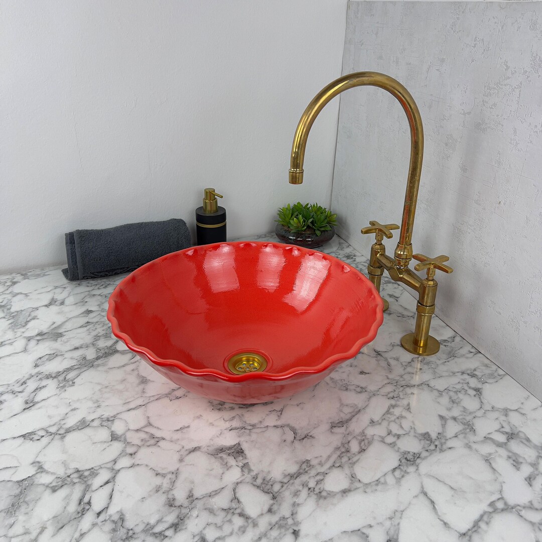 Custom Made Ceramic Bathroom Sink Counter Top - Porcelain Ceramic Wash ...