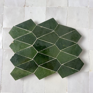 Handcrafted Mosaic Tiles in Diamond Shape, Moroccan Ceramic Tiles, Wall ...