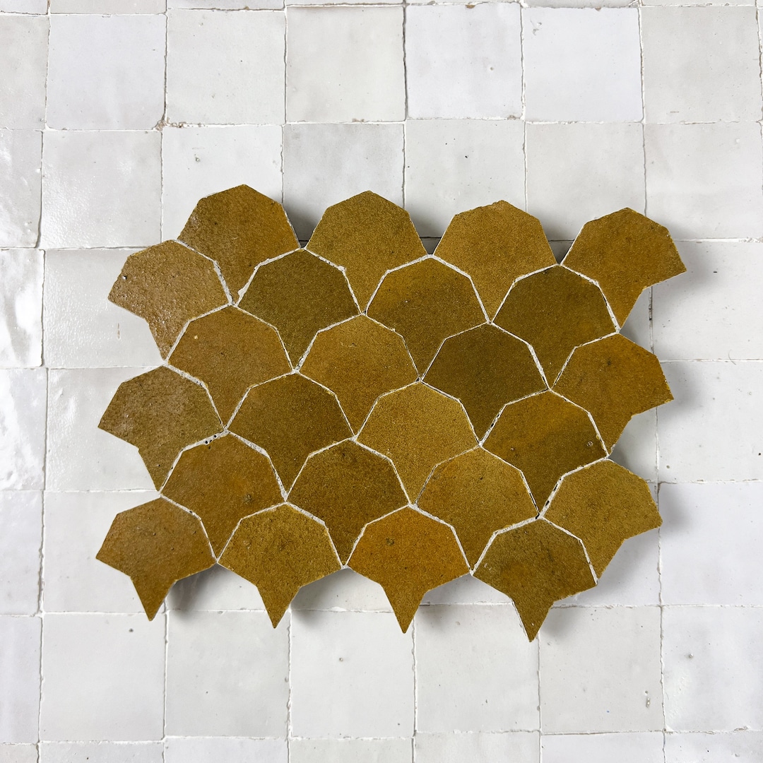 12" X 12" Moroccan Mosaic Tiles Flooring, Handmade Moroccan Zellige ...