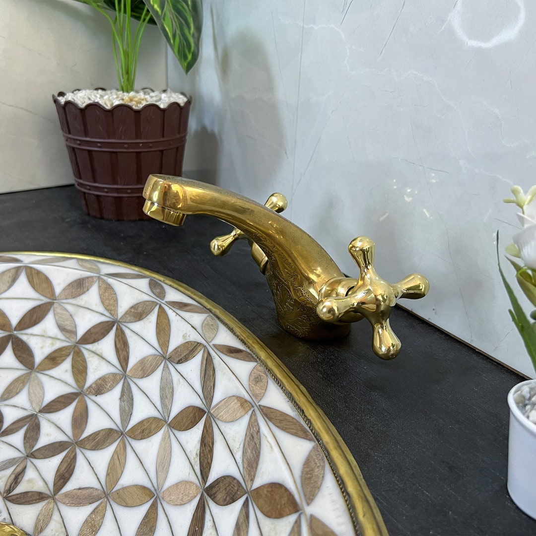 Brass Delta Faucet for Bathroom Sink Vanity, Brass Tap, Handmade ...