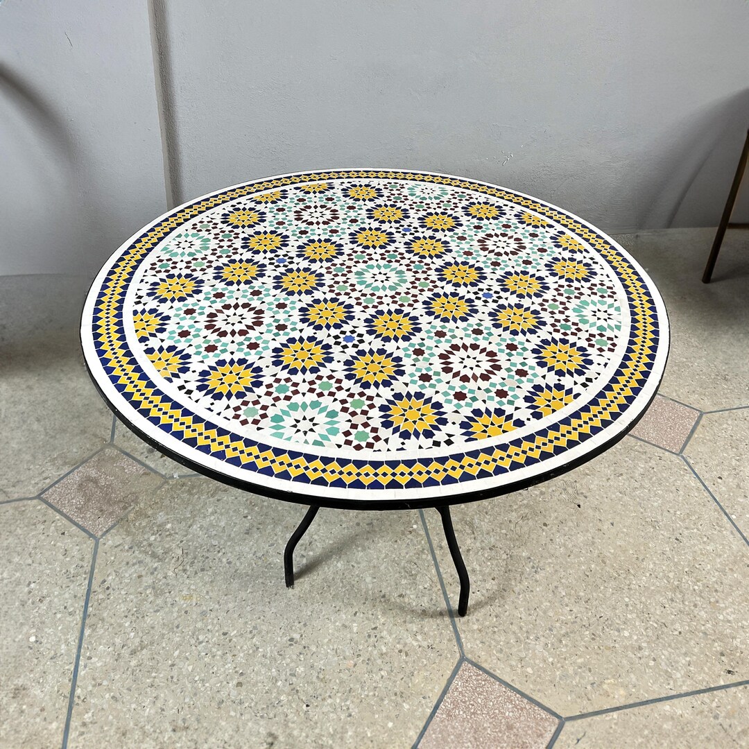 Large Outdoor Dining Table for Patio Furniture - Handcrafted Moroccan ...