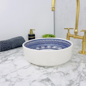 Custom Blue Ceramic Basin Vanity Countertop - Modern Bathroom Sink ...