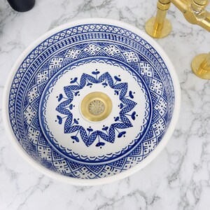 Custom Blue Ceramic Basin Vanity Countertop - Modern Bathroom Sink ...
