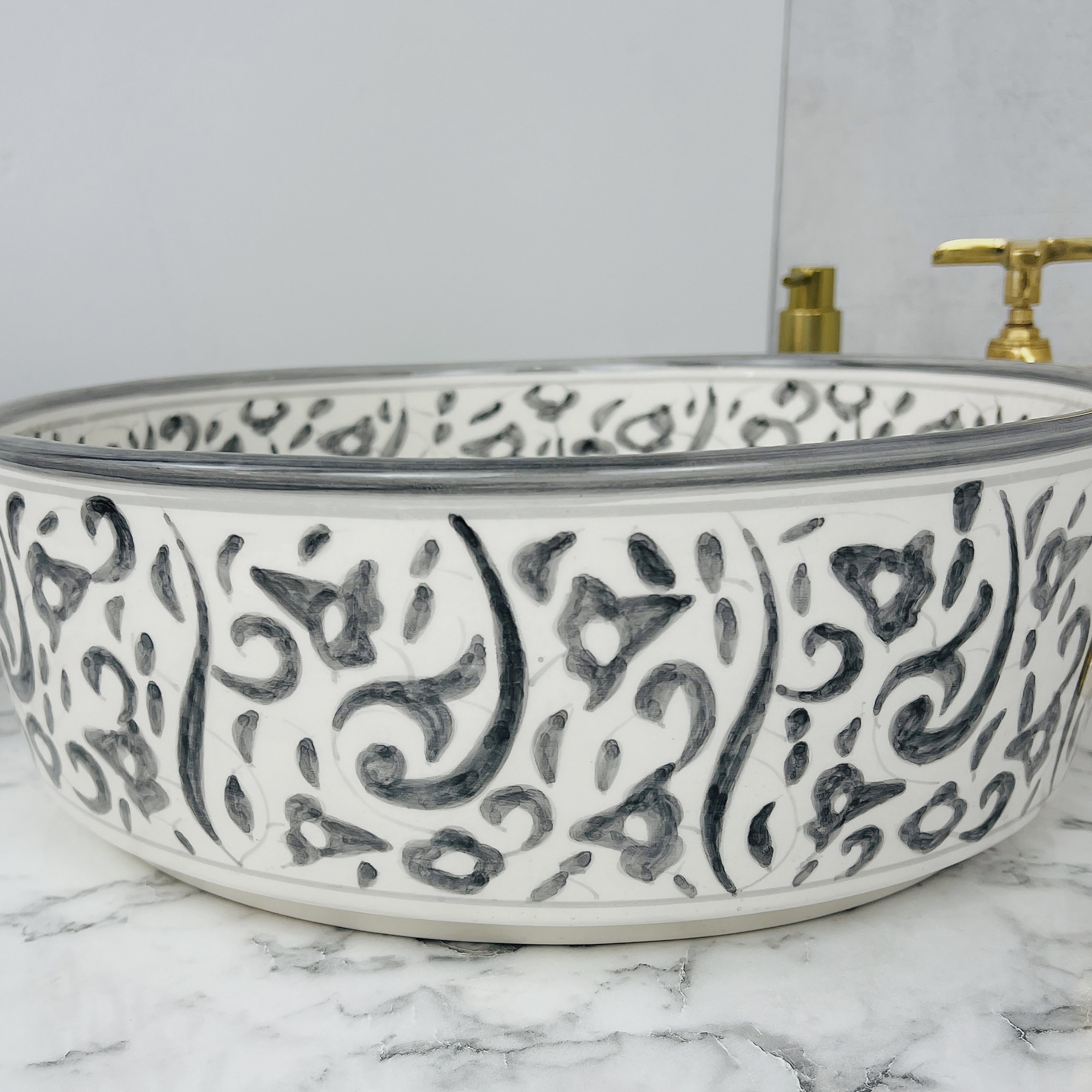 Ceramic Sink Centerpiece for Vanity Custom Made Bathroom Sink Round ...