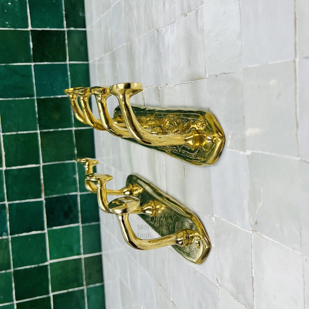 Brass Coat Hooks, Wall Coat Rack for Enterway, Wall Mounted Coat Hanger ...
