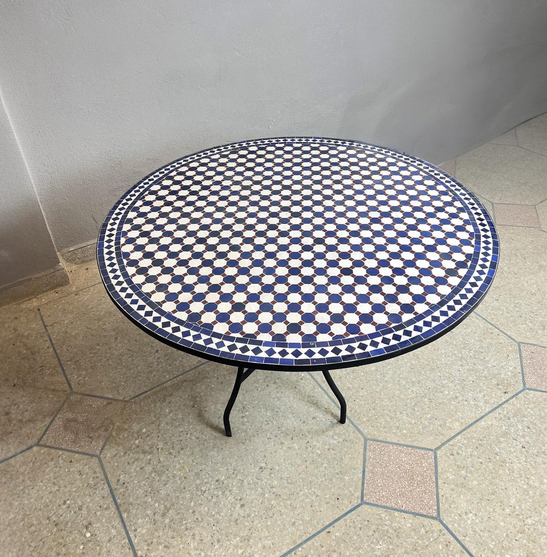 Large Moroccan Mosaic Table - Handmade Mosaic Tile Table - Moroccan ...