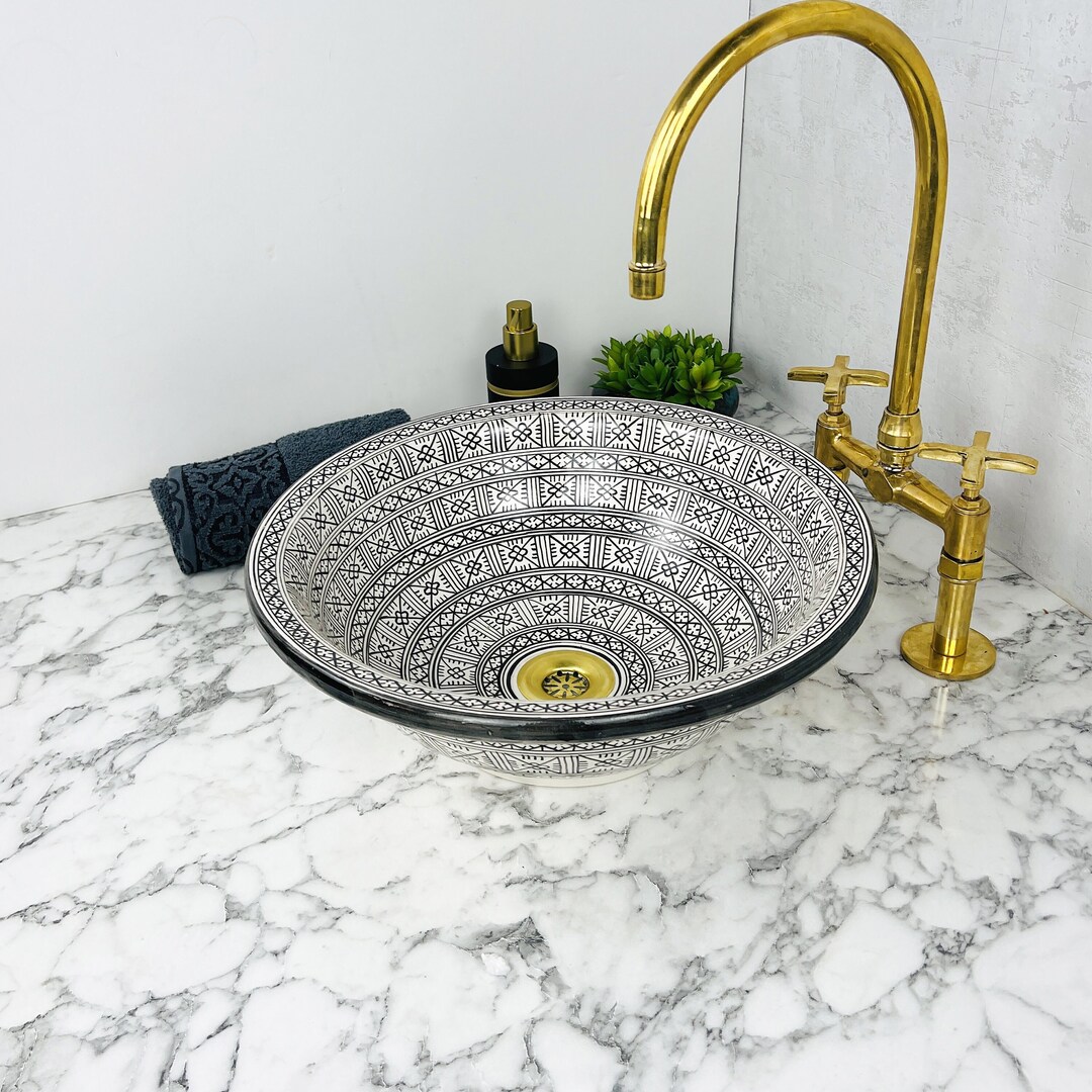 Handmade Black Bathroom Sink - Ceramic Vessel Sink Art Basin ...