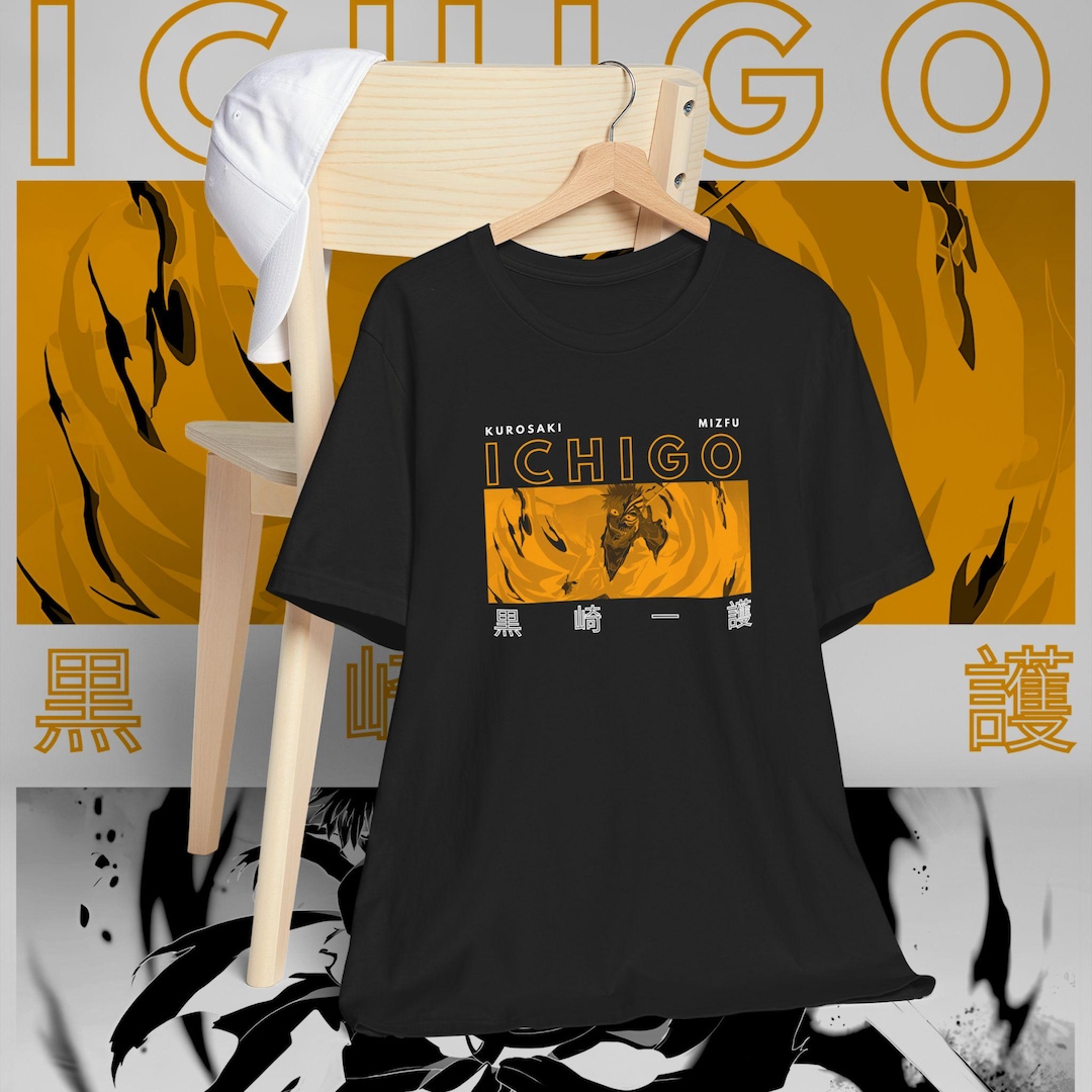 Ichigo Kurosaki Bleach T-shirt Anime Soul Reaper Fan Graphic Tee Y2k ...