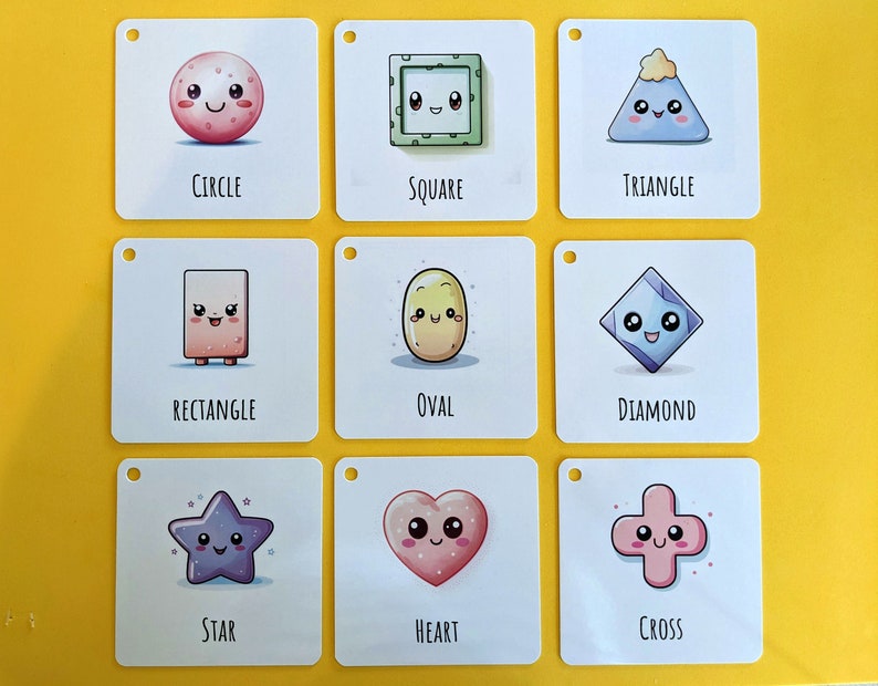 PRINTED Shapes Flashcards, Flashcards for Kids, Preschool Activity ...