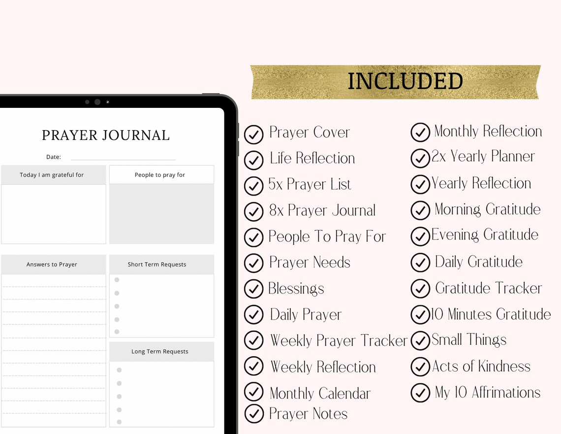 Digital Prayer Journal Faith-based Reflections and Prompts - Etsy