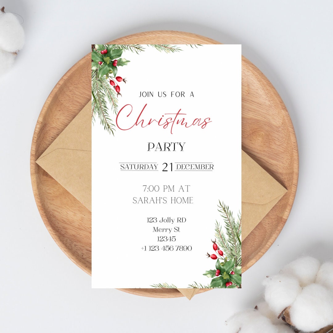 Editable Christmas Party Invitation Editable Invitation - Etsy
