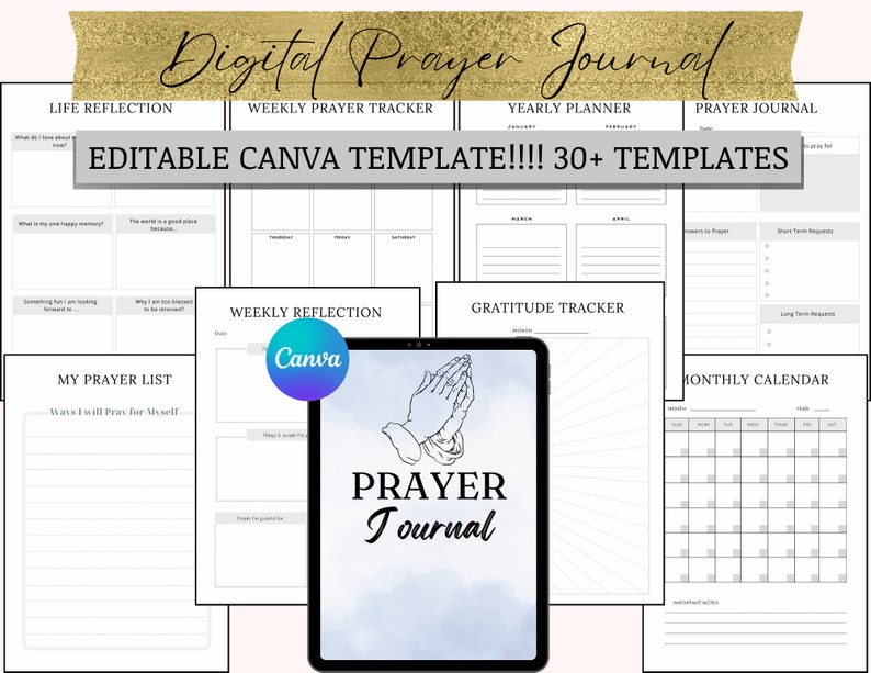 Prayer Journal Printable, Reflection Notes, Daily Prayer Planner ...