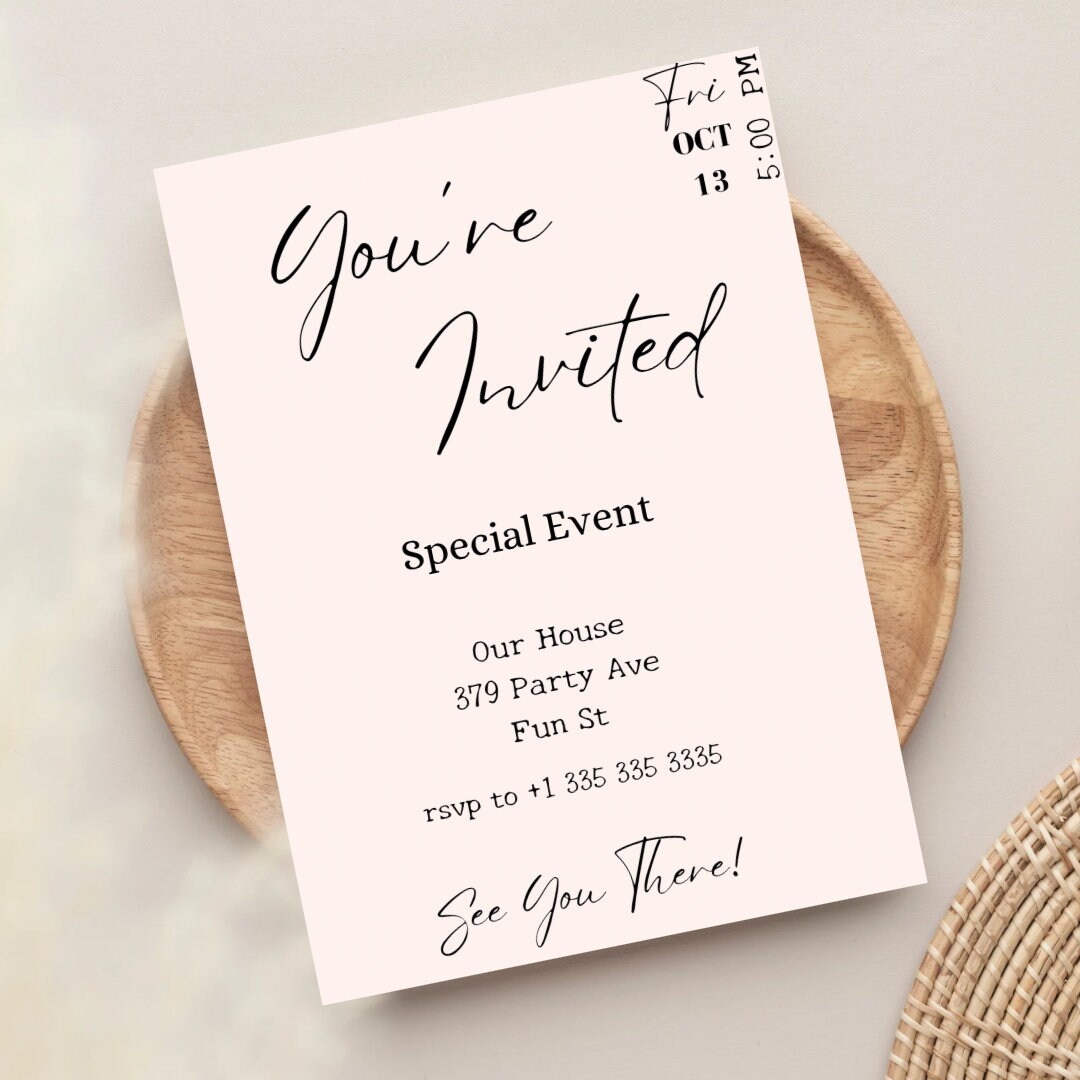 Minimalist Business Text Message Invitation Template, Modern You're ...
