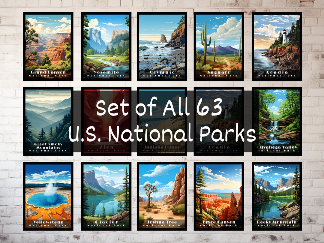 US Nationalparks Poster Set aller 63 Nationalparks Poster - Etsy.de
